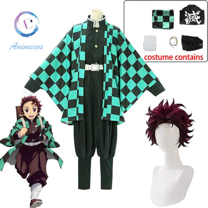 Demon Slayer costume Kamado Tanjirou cosplay anime outfit Kimetsu no ...
