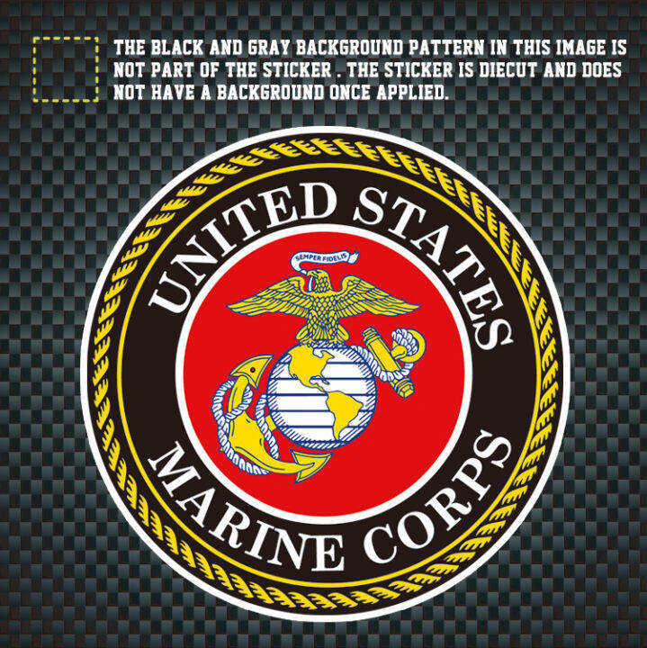 10x10cm US Marine Corps Flag Car Stickers USMC Marine Decal Ct0311 ...