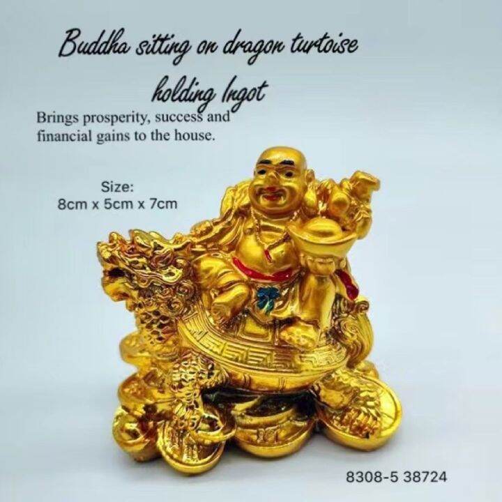 Fengshui Lucky Charms Laughing Buddha Money Buddha sitting on dragon ...