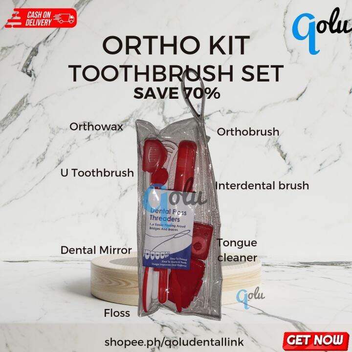 1 SET ORTHOKIT ORAL CLEANING TOOTHBRUSH INTERDENTAL CARE ORTHO KIT WITH ...