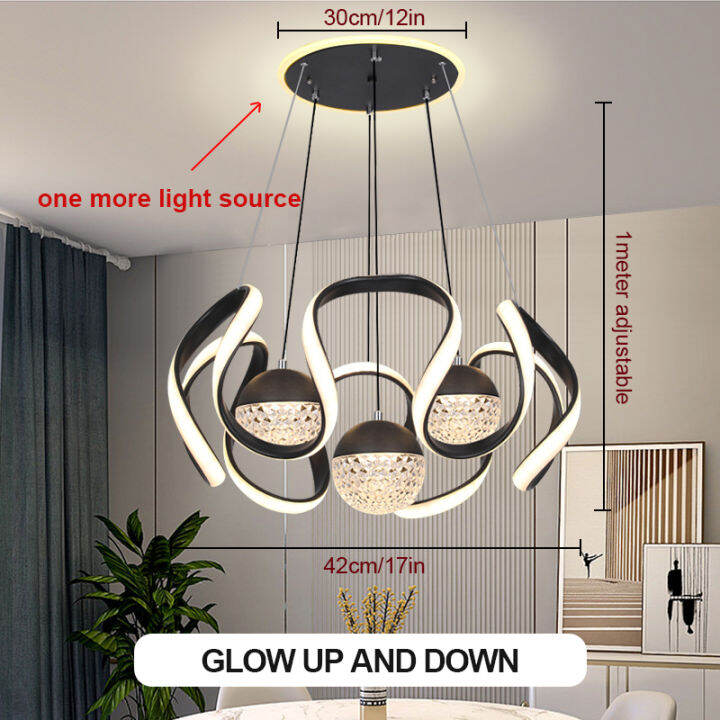 Modern New Chandelier Irregular Shape 3 Head Acrylic Aluminum Dining ...