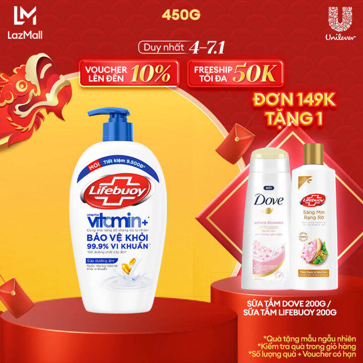 Nước Rửa Tay Lifebuoy Công thức Vitamin+ Sữa Dưỡng Ẩm Chai 450g | Lazada.vn