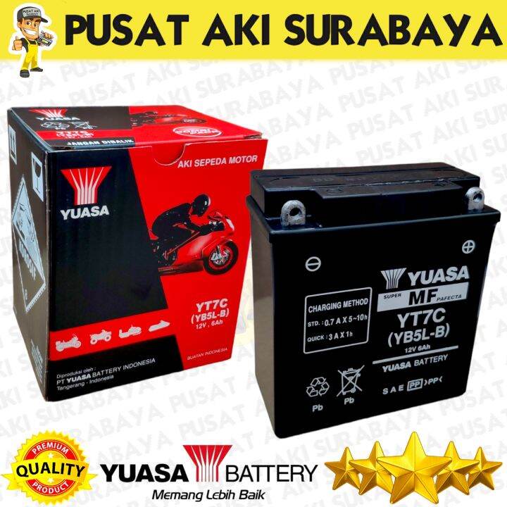 ORIGINAL YUASA YT7C AKI MOTOR BARU LEGENDA SUPRA X 100 MIO KARBU MIO SPORTY MIO SMILE MTX5AL ...