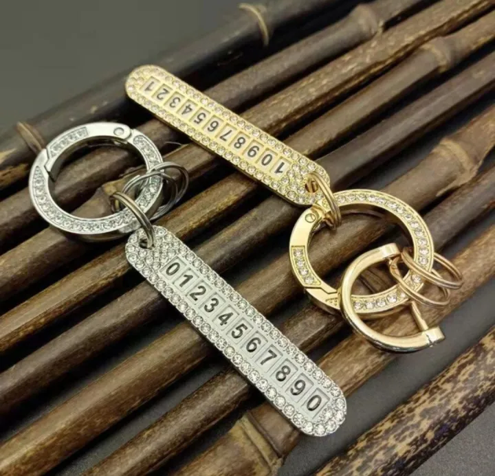 1 set diamond metal keychain with plate number | Lazada PH