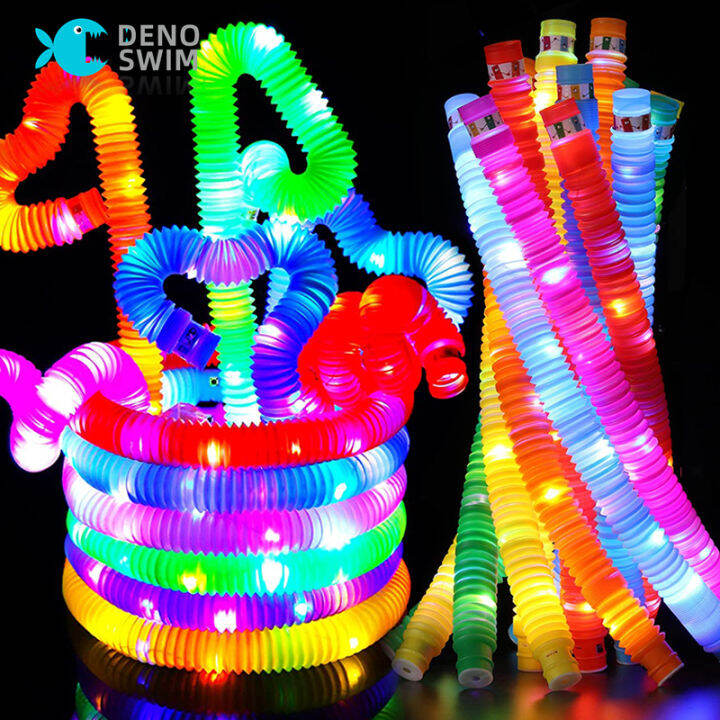 DENOSWIM DIY Luminous Pop Tube Fidget Toy Led Fluorescent Color ...