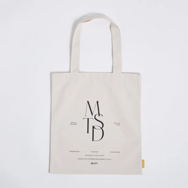 MSTD No.1 Basic Tote - Natural/Black กระเป๋าผ้า | Lazada.co.th