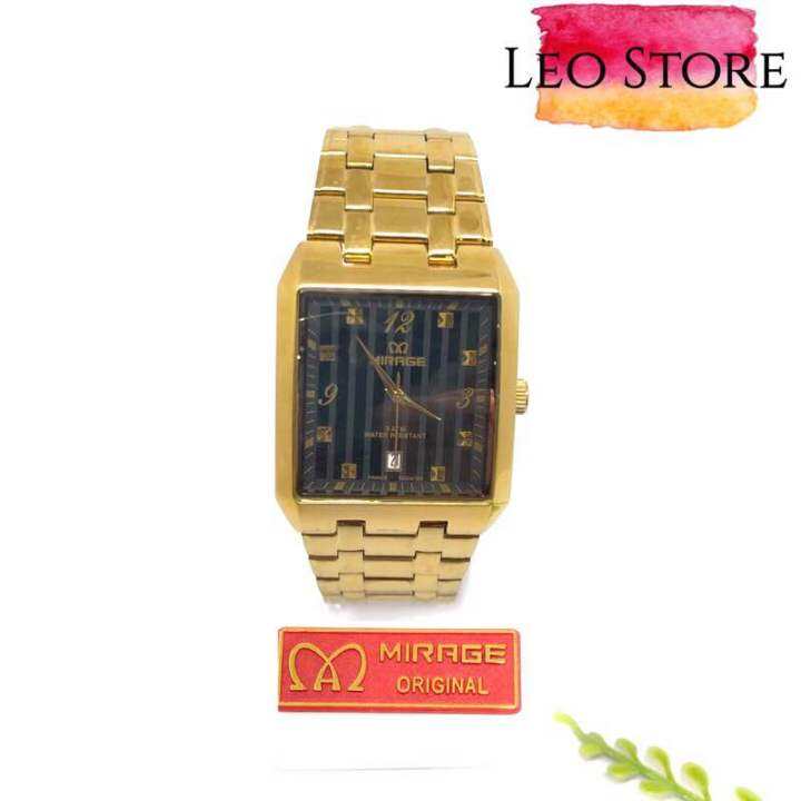 JAM TANGAN MIRAGE A16(7716BSP-M) PETAK!!RANTAI GOLD!! ADA TANGGAL DI ...