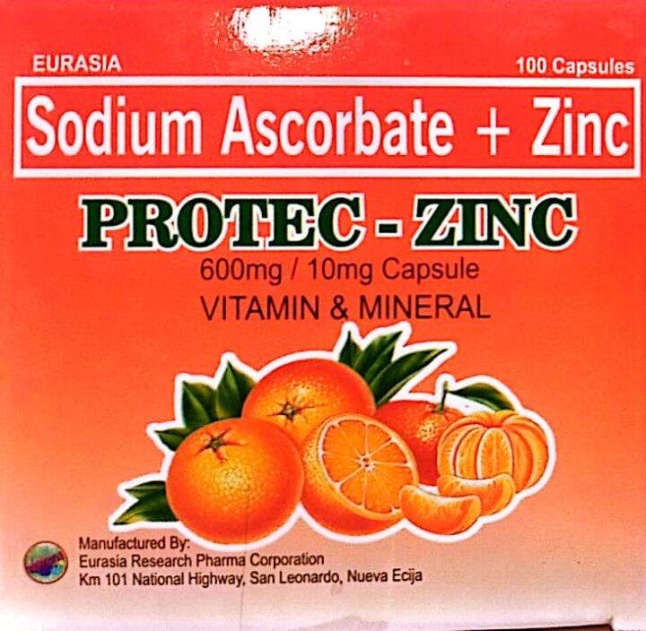 sodium ascorbate PROTEC ZINC 600mg/10mg 100capsule | Lazada PH