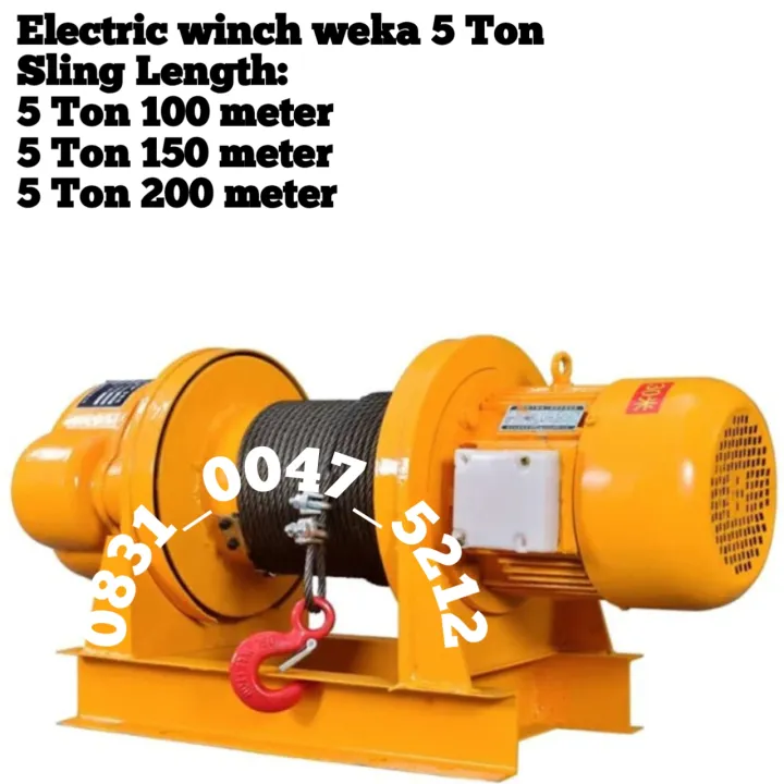 Electric winch kapasitas 5 Ton 100 meter electric chain hoist Weka germany alat derek elektrik ...