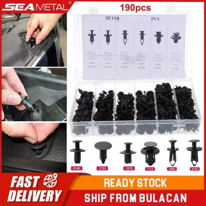SEAMETAL 190pcs Bumper Clip for Car Expanding Screw Assorted Fastener ...