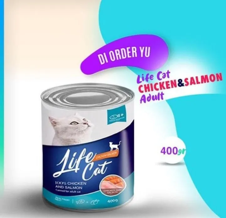 makanan kucing life cat kaleng chicken salmon 400 gram | Lazada Indonesia