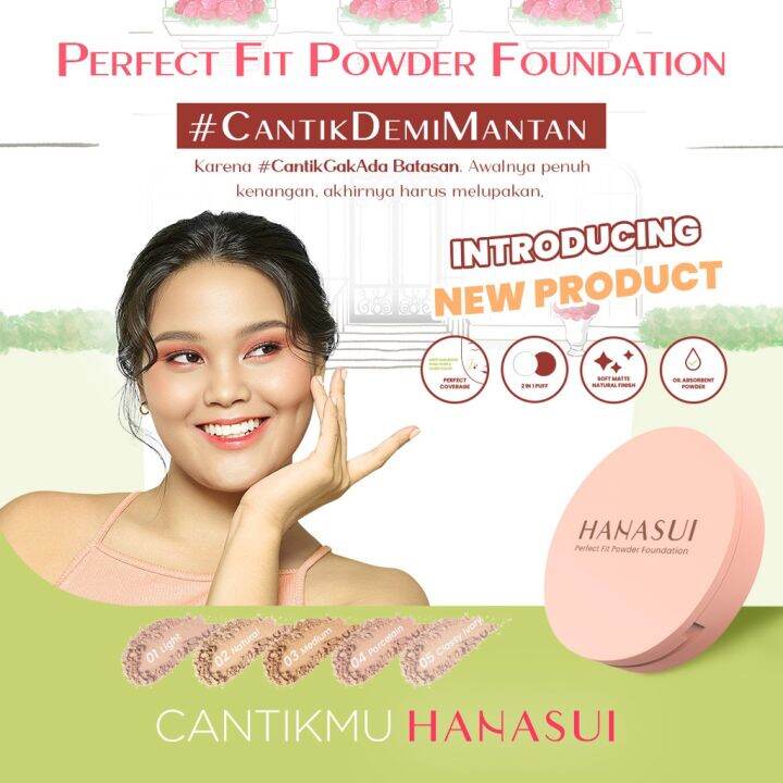Hanasui Perfect Fit Powder Foundation Bedak Padat | Lazada Indonesia