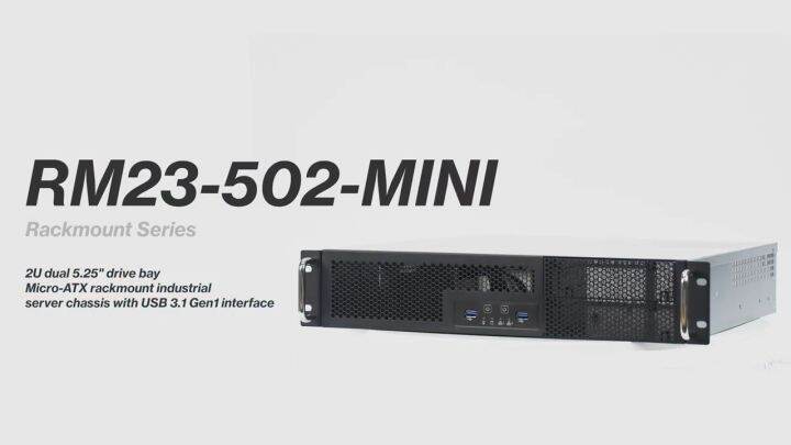 SilverStone 2U Rackmount Industrial Server Chassis RM23-502-MINI - Dual 5.25" drive bay Micro ...