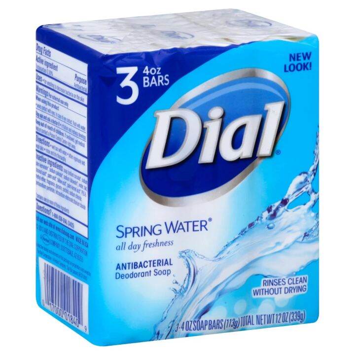 Dial Spring Water Antibacterial Deodorant Bar Soap, Double pack of 3ct ...
