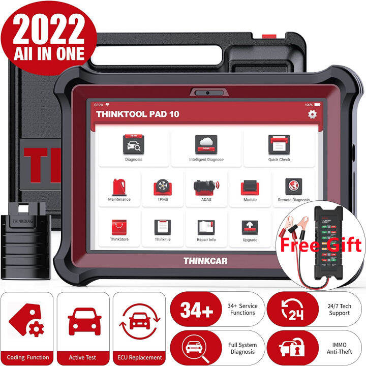 2022 New Version Thinkcar Thinktool Pad 10 Car OBD2 Scanner Full System ...