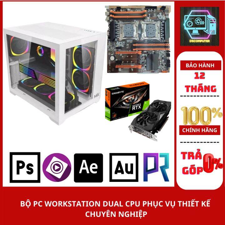 [BẢO HÀNH HOÀN TIỀN] Bộ máy tính Workstation DUAL CPU XEON 36 nhân chạy kép 2686v4 cho thiết kế ...