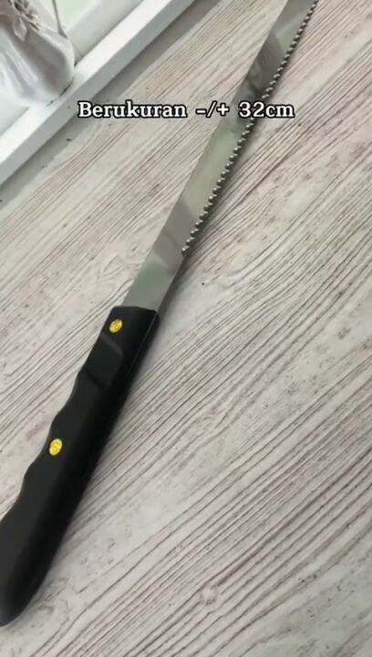 Pisau Roti Panjang 2 Sisi Stainless Steel Bread Knife Double Sided ...
