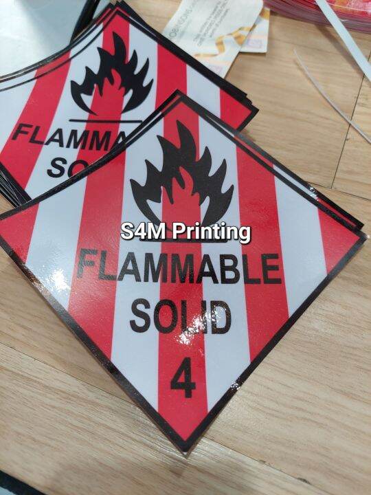 FLAMMABLE SOLID 4 Sticker (Open for bulk orders) | Lazada PH