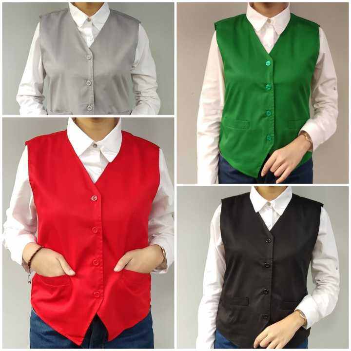 Rompi Cewe Seragam Rompi untuk Hotel Resto Cafe Catering Vest dg bahan ...