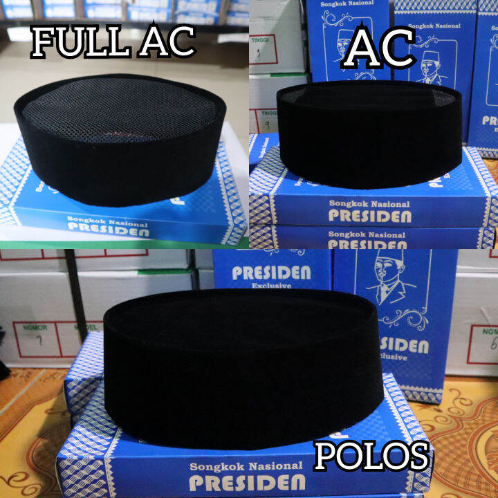 SONGKOK ANAK DAN DEWASA SONGKOK HITAM POLOS, AC, FULL AC PRESIDEN ...