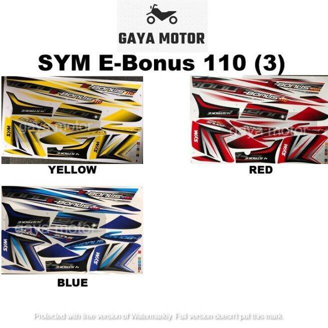 SYM E-Bonus 110 (3) Body Sticker | Lazada