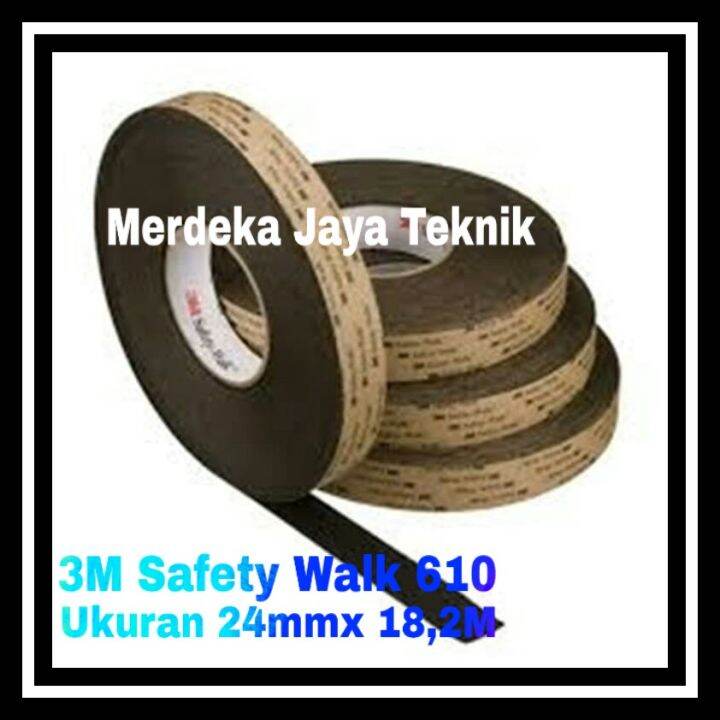 Safety walk 3m 610 Black Ukuran 1"inci x 18, 2 Meter Lakban Lantai-Tangga Anti Licin - Anti Slip ...