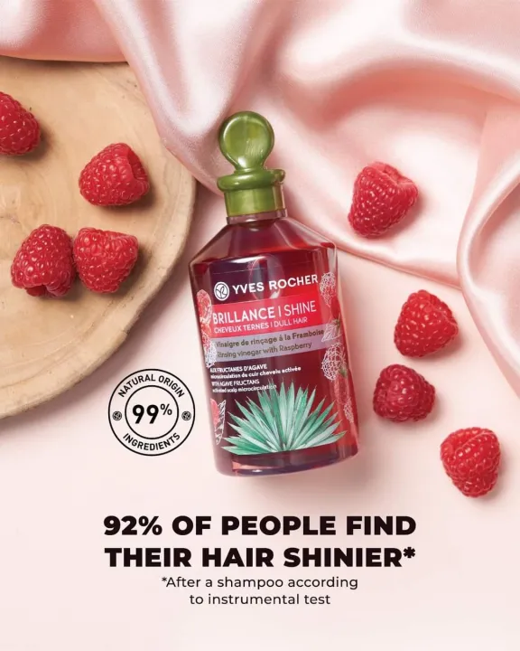 Yves Rocher Shine Rinsing Vinegar Raspberry All Hair Types 150 ml ...