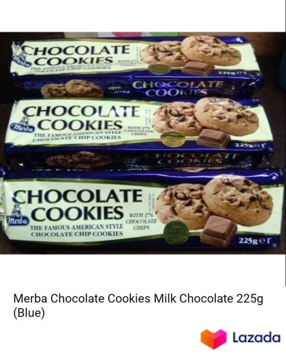 Merba Chocolate Cookies Milk Chocolate 225g (Blue) | Lazada PH