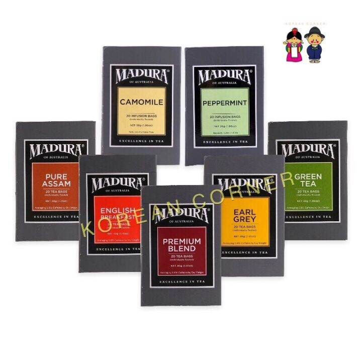 Madura Tea Bags Camomile / Peppermint / Earl Grey / Assam / English ...