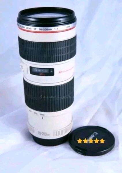 Lensa Tele Zoom Canon 70-200mm F4 USM For DSLR SLR Canon Hitam Putih ...