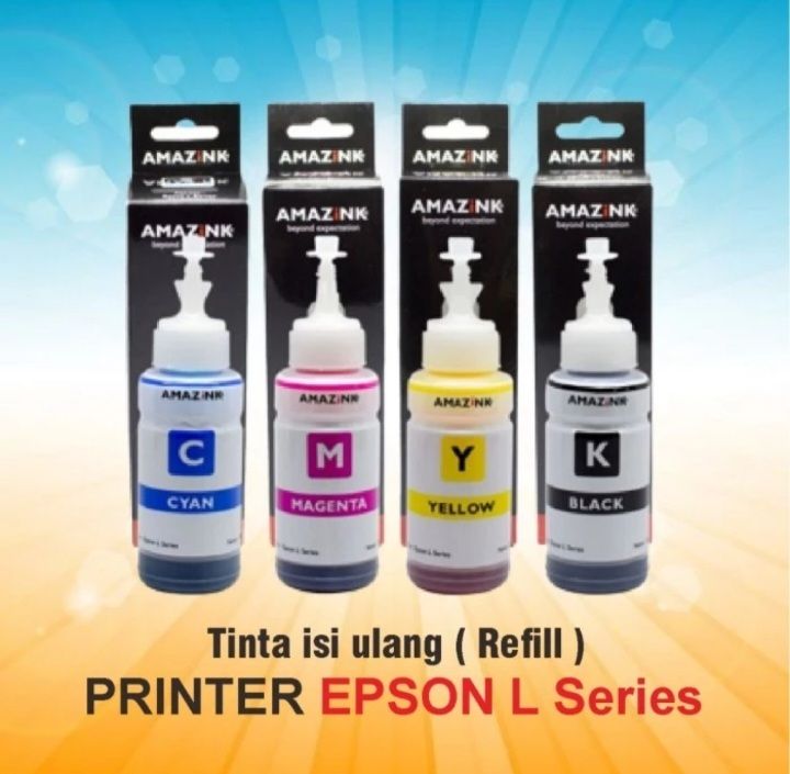 1 set Tinta isi ulang Epson 664 , warna Cyan, Magenta, Yellow , Black , Tinta Epson 664 CMYK ...