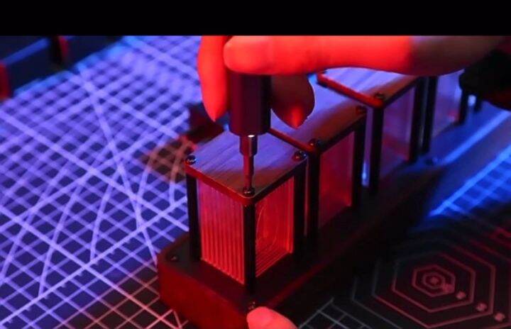 Nixie Ambient Light Clock RGB Glow Tube LED Gaming Clock 复古拟辉光管时钟1600 ...