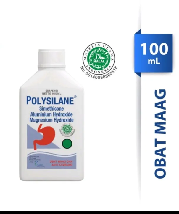 Polysilane sirup 100ml / obat maag cair / gastritis/ kembung | Lazada ...