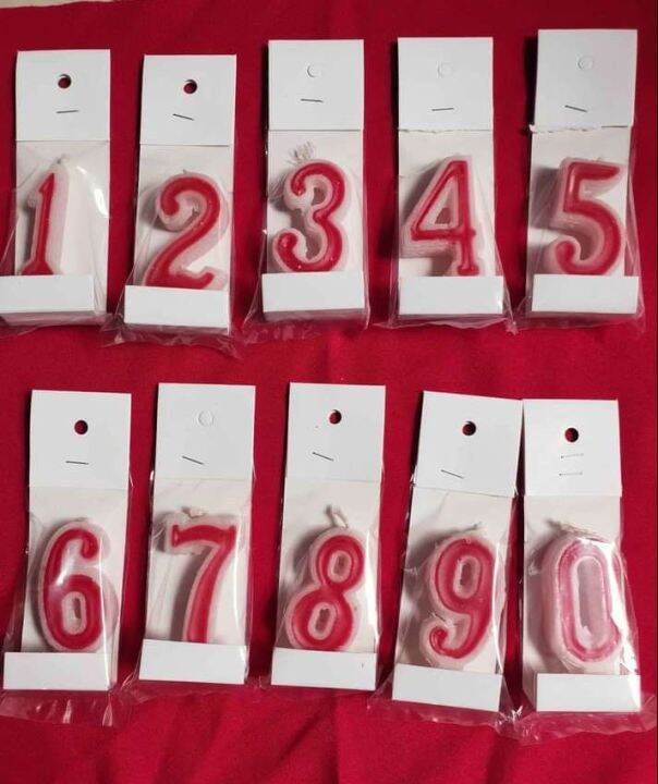 lilin angka warna merah dekorasi ulang tahun untuk hiasan kue ...