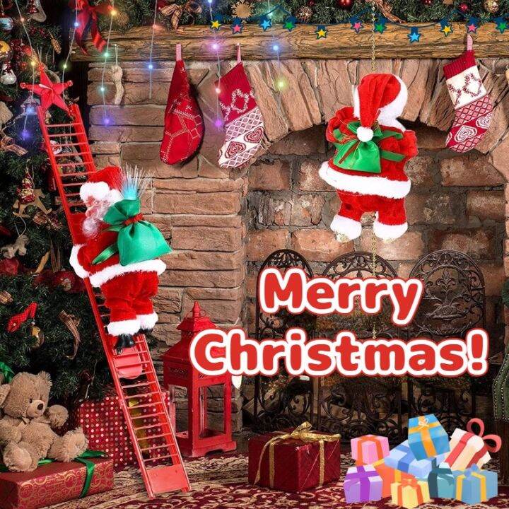 Christmas Electric Climbing Santa Claus Xmas Tree Santa Claus Climbing ...