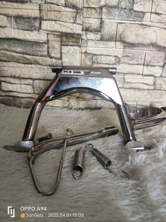HONDA PCX 160 LOWERED(-1inch)STAINLESS SIDE&CENTER STAND W.STAINLESS ...