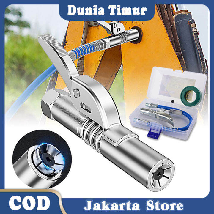 Kepala Grease Gun Kunci Ganda / Grease Coupler Dengan Selang / Quick ...