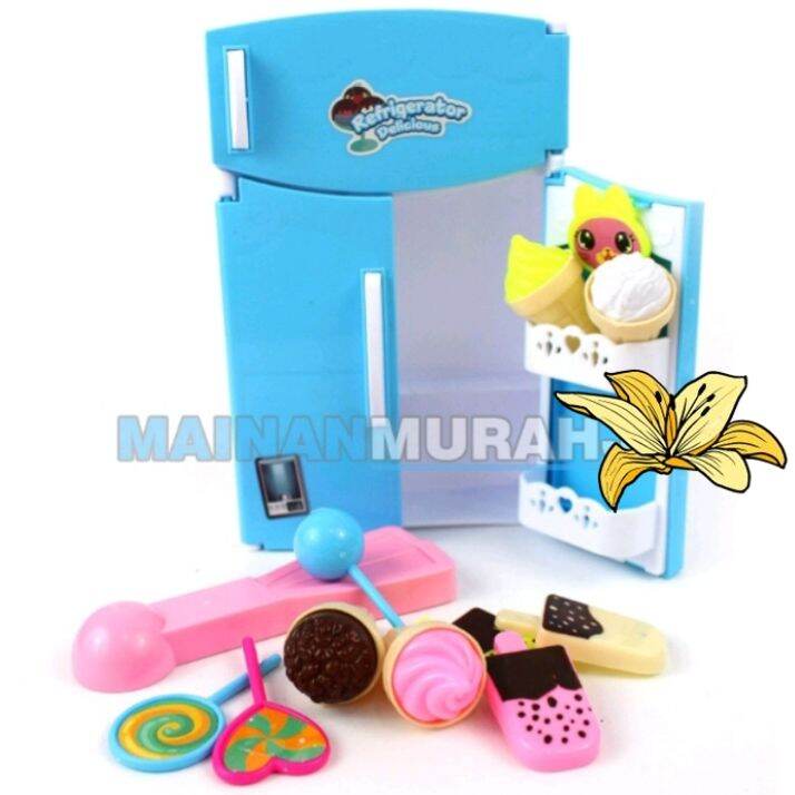 Mainan Anak Kulkas Mini Plus Es Krim Set / Mainan Kulkas Ice Cream Mini ...
