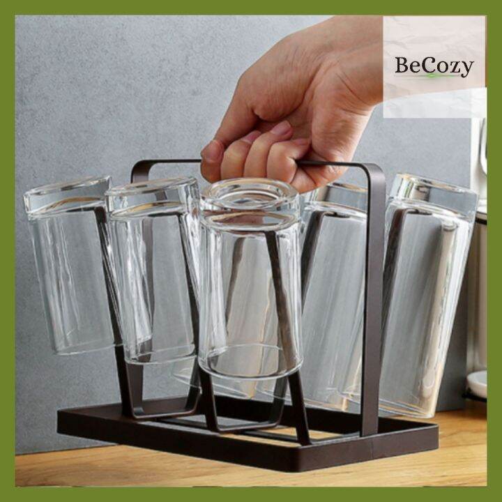 BECOZY Tray Glass Cup Holder Rack Drain - 1523 | Lazada PH