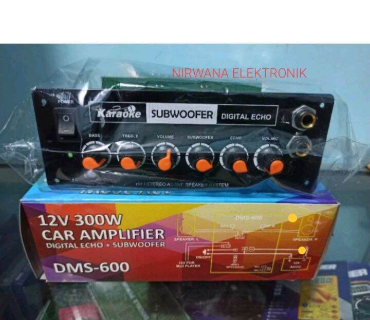 DMS 600 Kit Power Amplifier Mobil 12V Digital Echo Subwoofer 300 watt ...