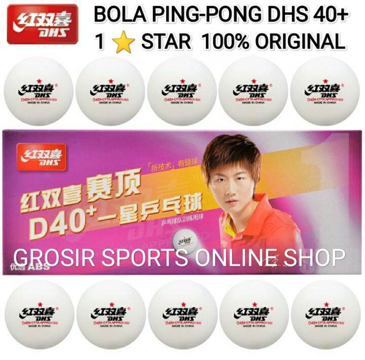 Bola Ping Pong / Tenis Meja DHS D40+ 1⭐Star Bintang Satu 100% Original | Lazada Indonesia