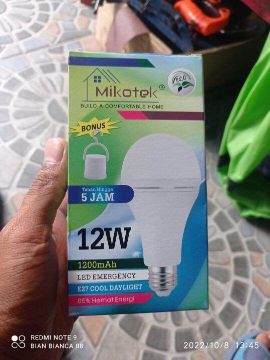 lampu emergency led 12 watt mikotek auto nyala saat mati lampu | Lazada ...