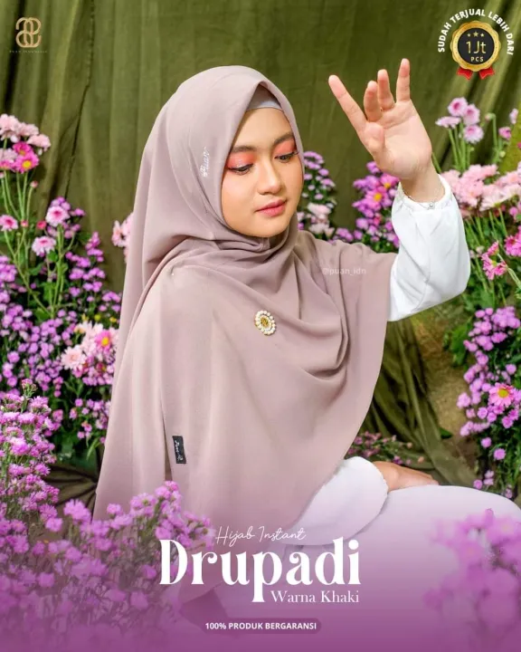 Puan Drupadi Jilbab Hijab Kerudung Instan Hijab Instan Drupadi Jilbab Segiempat Instan by Puan ...