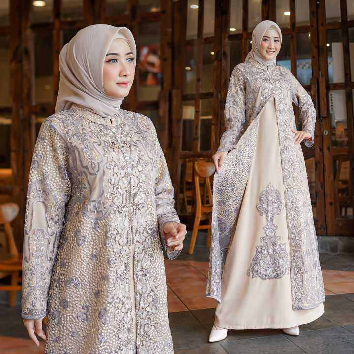 COD-GAMIS BROKAT ROMPI MISAH LEPAS PASANG DALAMAN BORDIR-GAMIS PAYET ...
