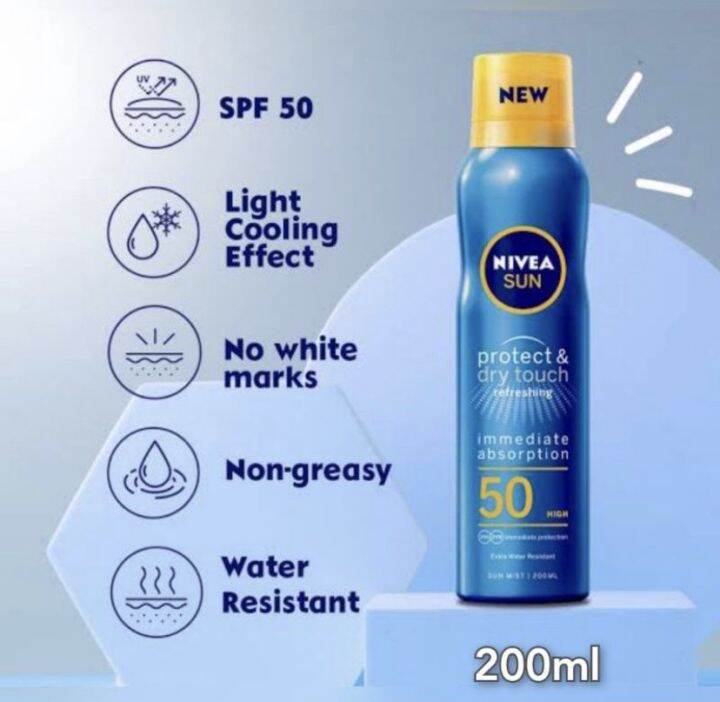 NIVEA SUN PROTECT & MOISTURE FACE SUN BLOCK SPF 50 PA+++ 200ml | Lazada ...