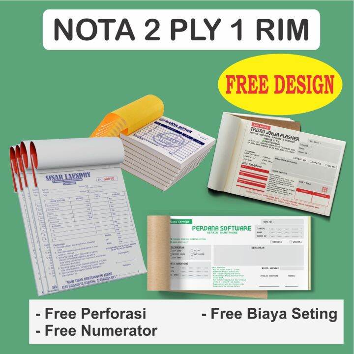 CETAK NOTA 2 PLY 1 RIM - SURAT JALAN - KWITANSI - INVOICE - NOTA ...