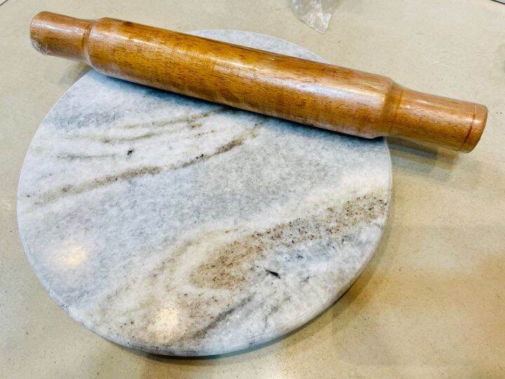 Marble Chapati stone diameter 24cm / Rolling board / Roti Maker with ...