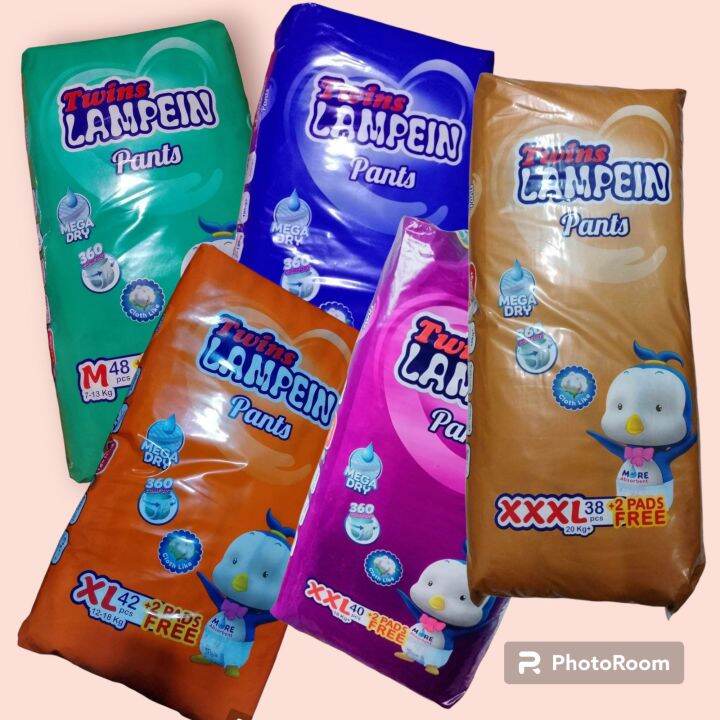 New Twins LAMPEIN PANTS Diaper Jumbo Pack | Lazada PH