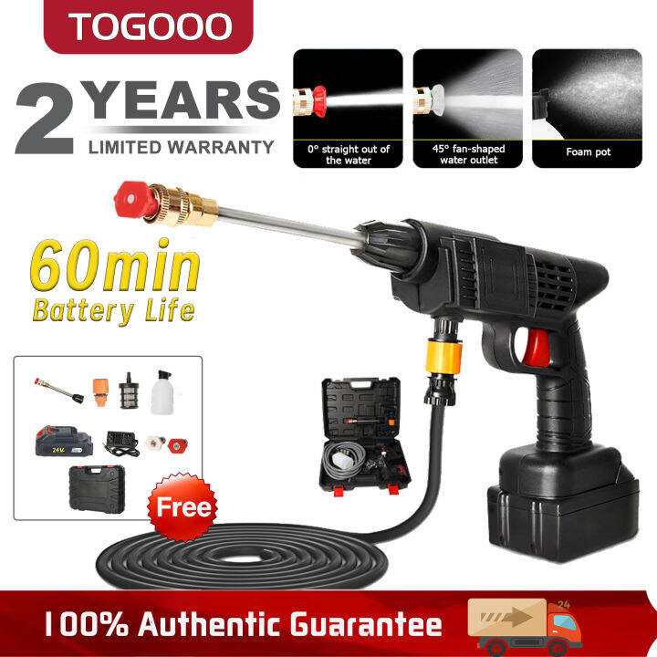 TOGO Water Jet Cordless Car Wash Portable High Pressure Waterjet Gun Machine Spray Cleaner Air ...