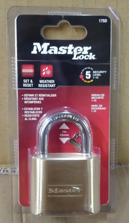 Master Combination Padlock #175-D 2" body width (4 digit resettable ...